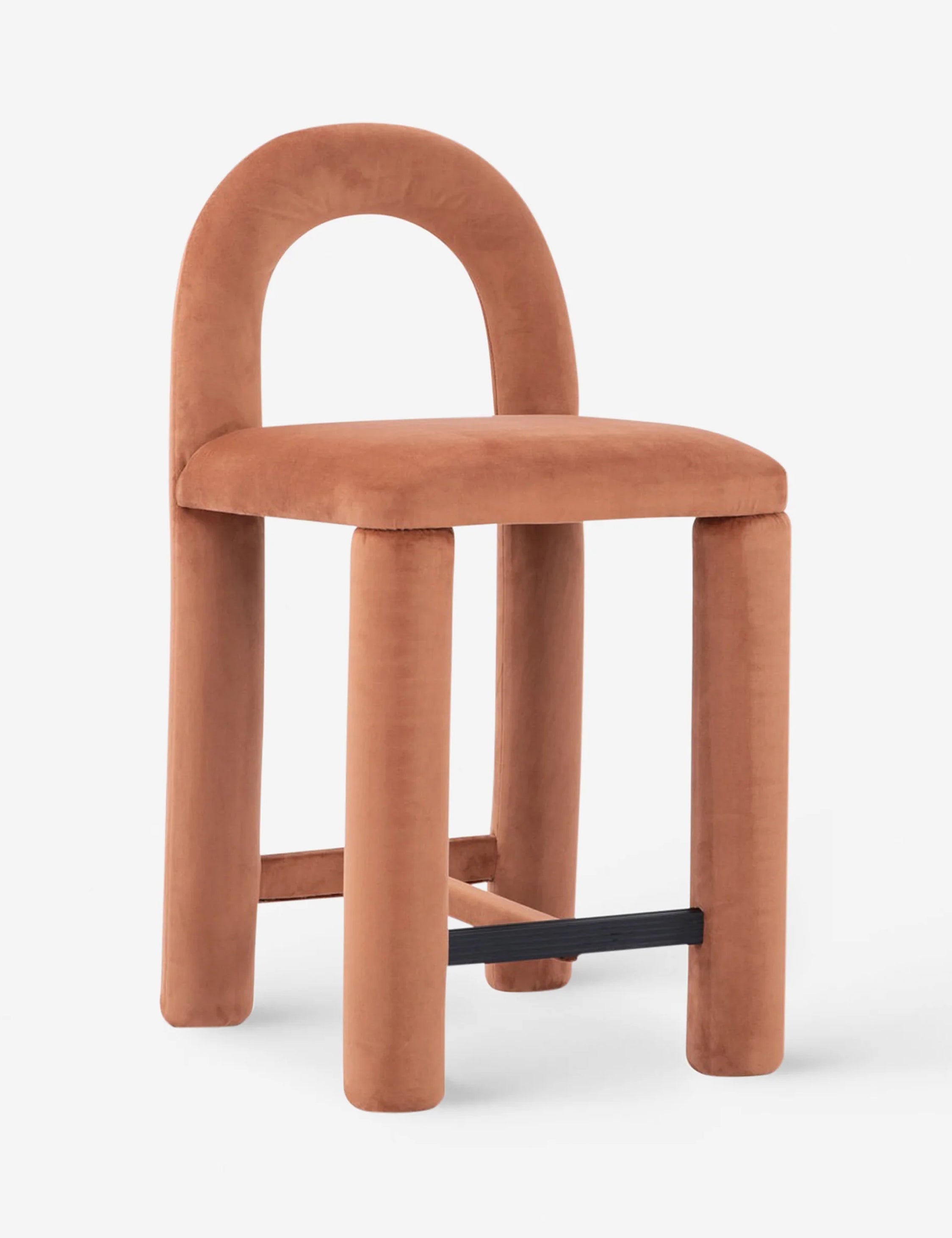 Temi Retro Velvet Counter Stool by Sun at Six