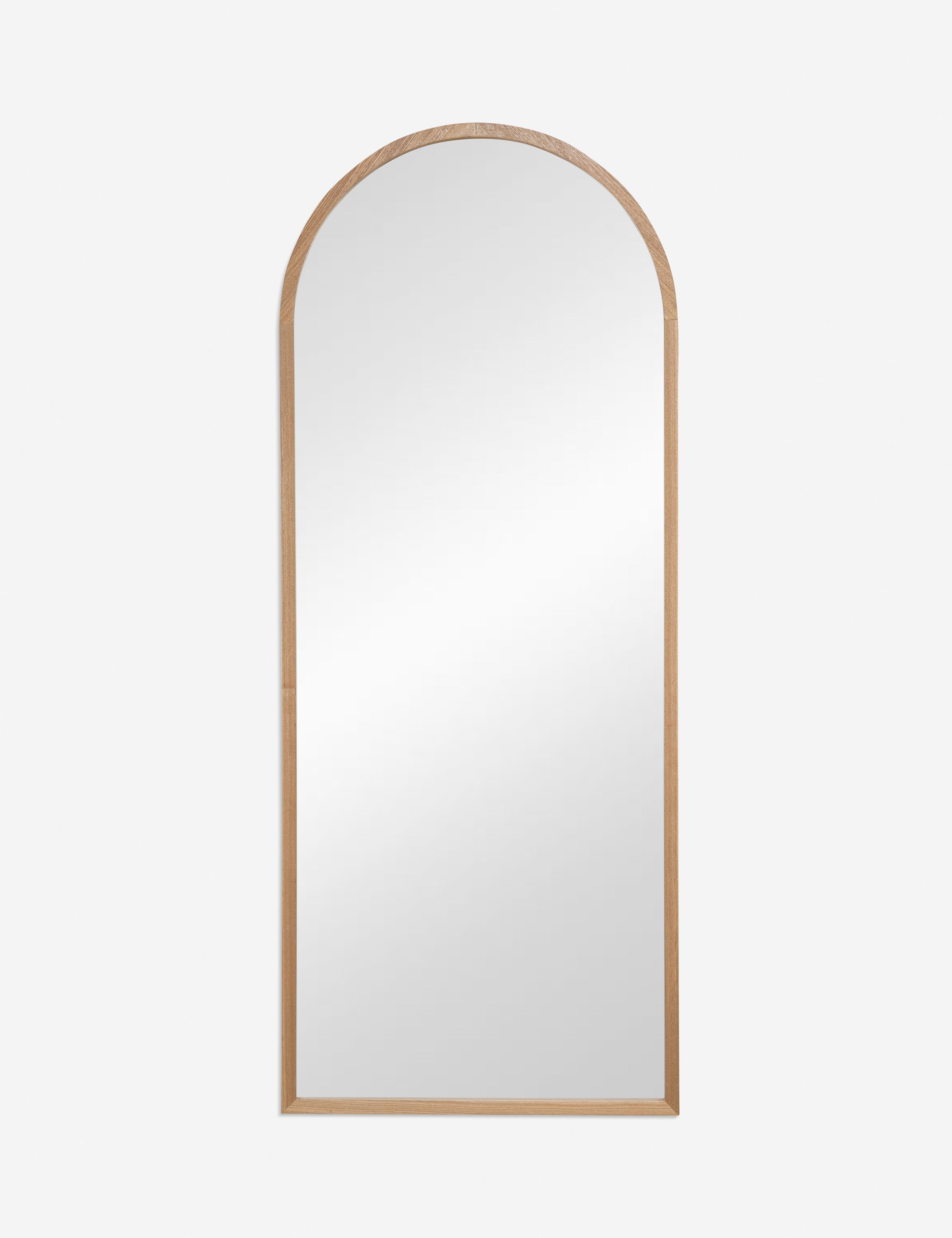 Paisley Light Wood Arched Floor Mirror