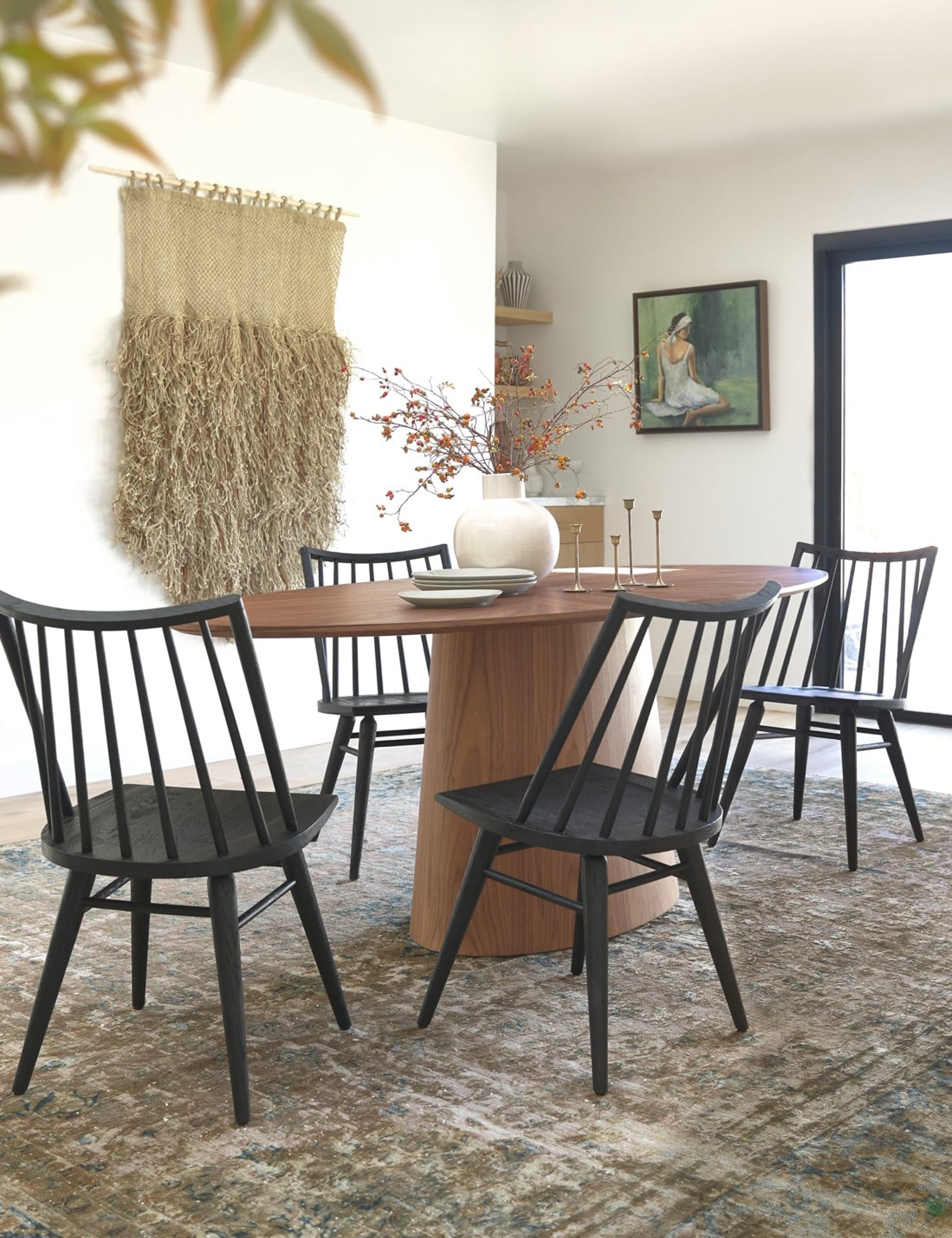 Beth Brown Walnut Oval Dining Table