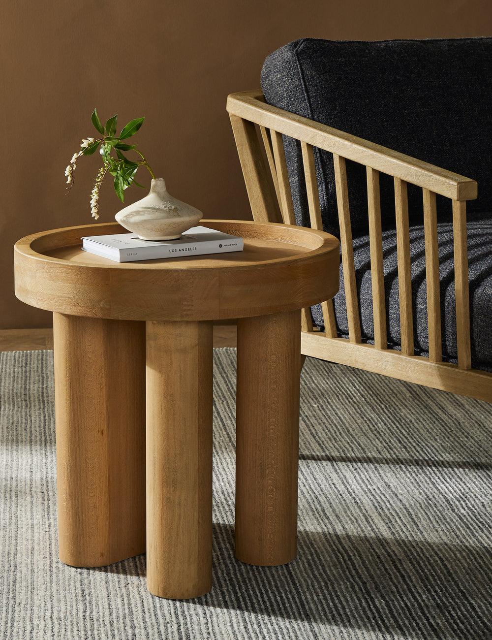 McNamara Sculptural Wood Side Table