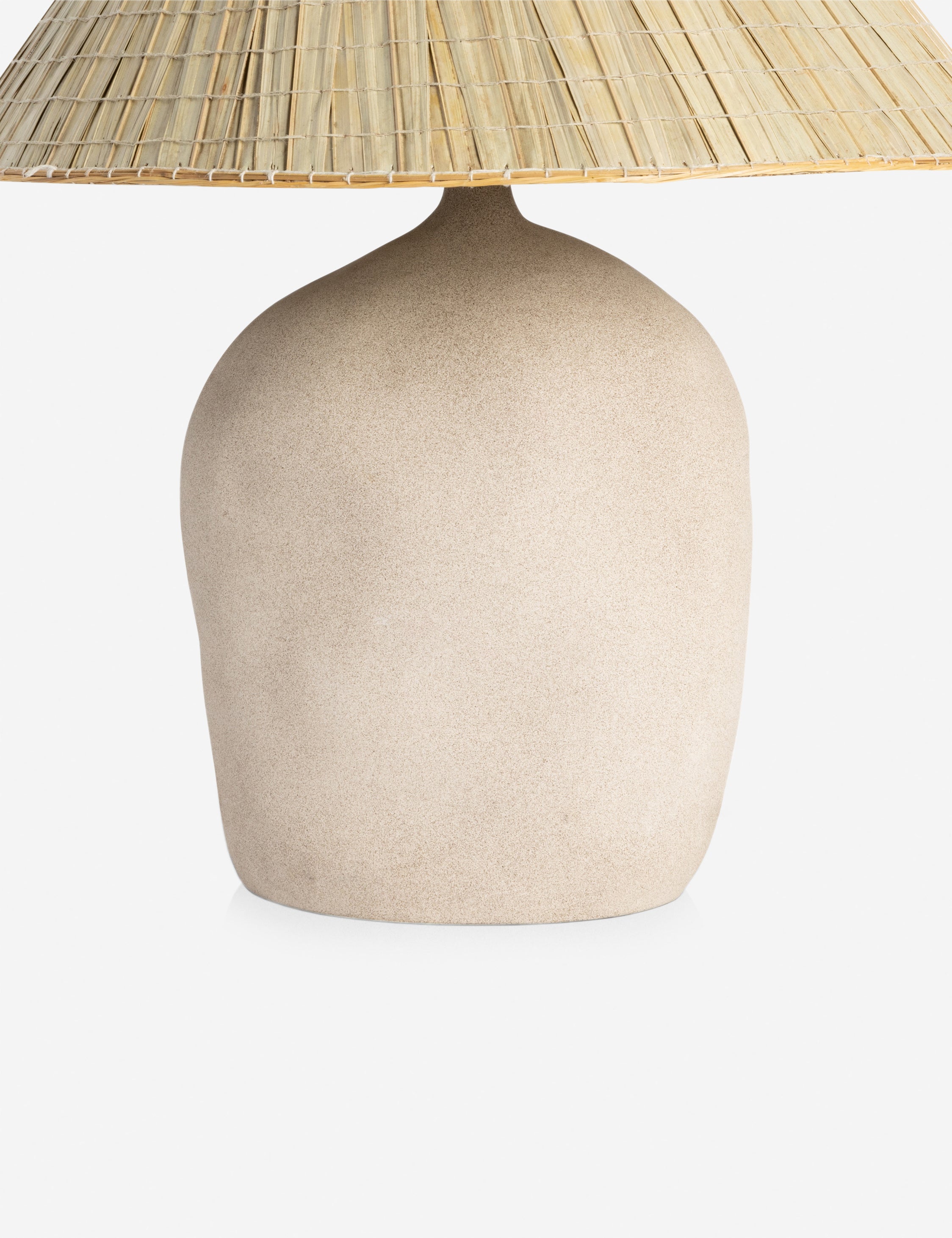 Ertha Neutral Table Lamp With a Woven Palm Shade