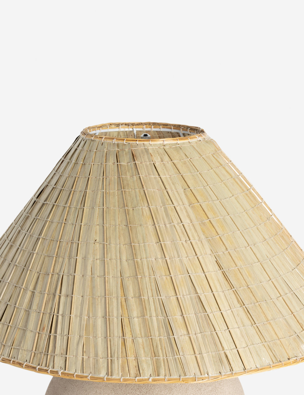 Ertha Neutral Table Lamp With a Woven Palm Shade