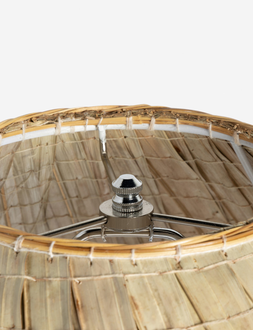 Ertha Neutral Table Lamp With a Woven Palm Shade