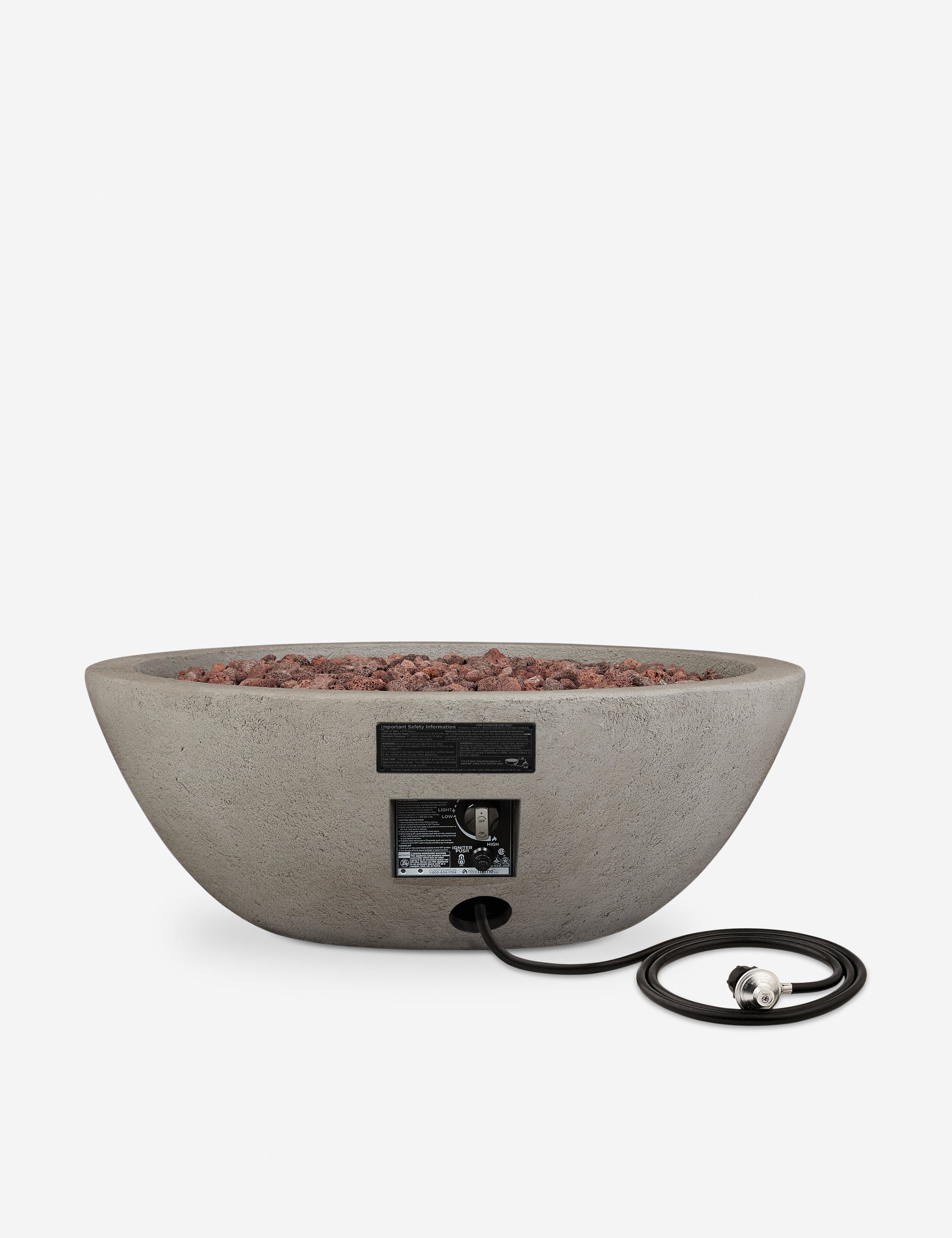 Fernanda Concrete Push-Button Fire Bowl