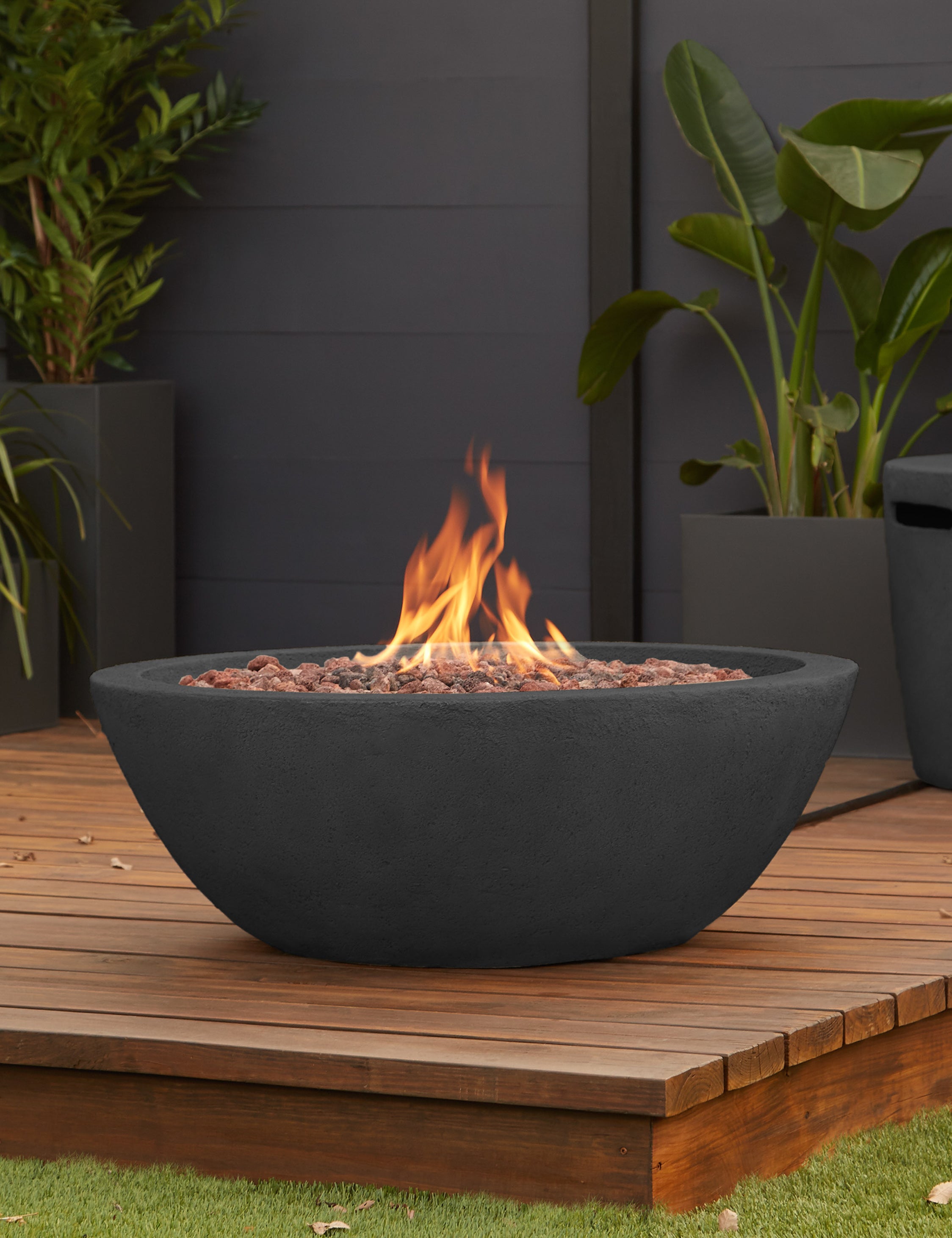 Fernanda Concrete Push-Button Fire Bowl