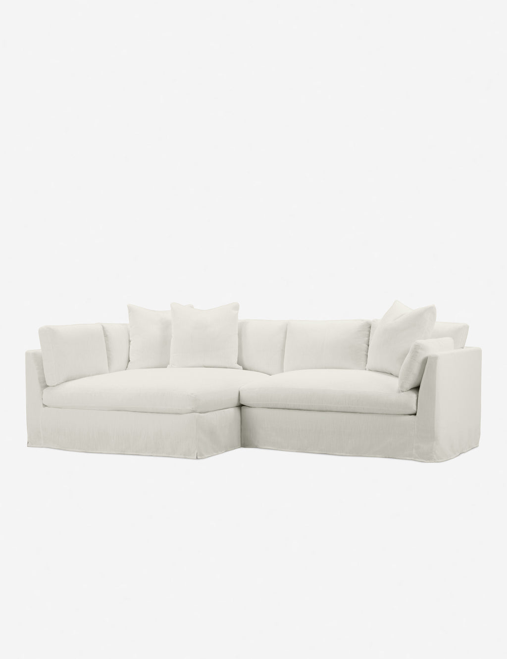 Coen Slipcover Sectional Chaise Loose-Back Sofa