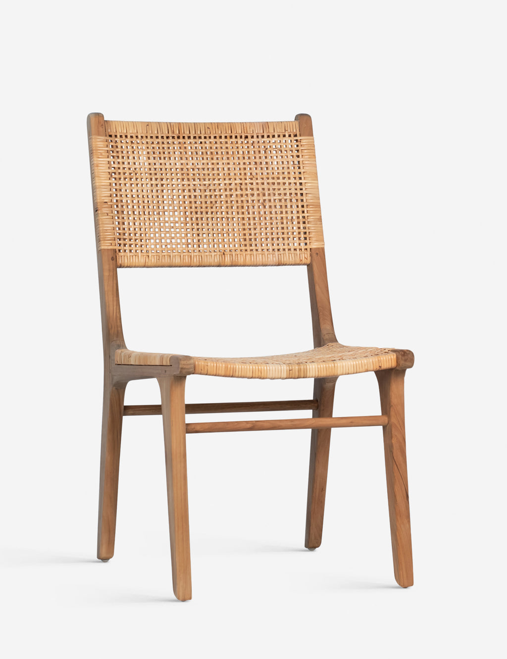 Schmidt Teak + Woven Rattan Dining Chair