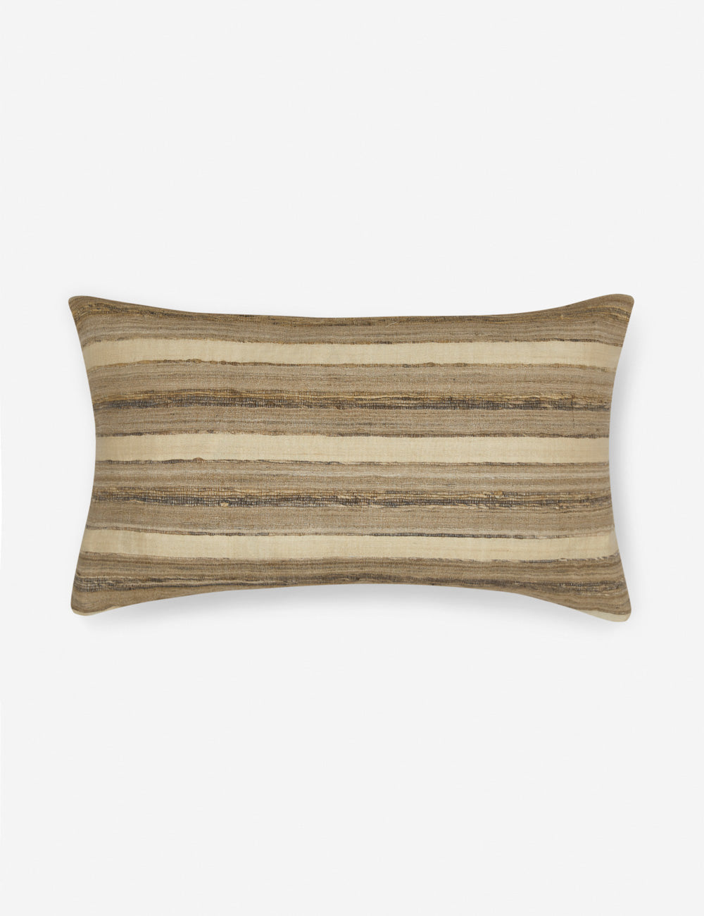 Danique Neutral Striped Silk Throw Pillow