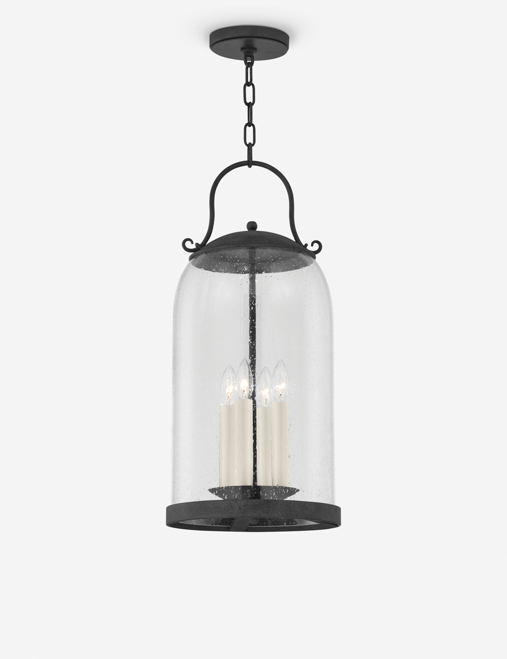 Dunn Black + Glass Indoor/Outdoor Pendant Light