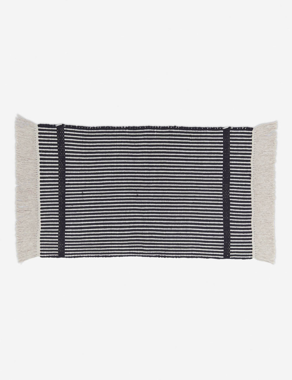 Ines Handwoven Cotton Fringed Bath Mat