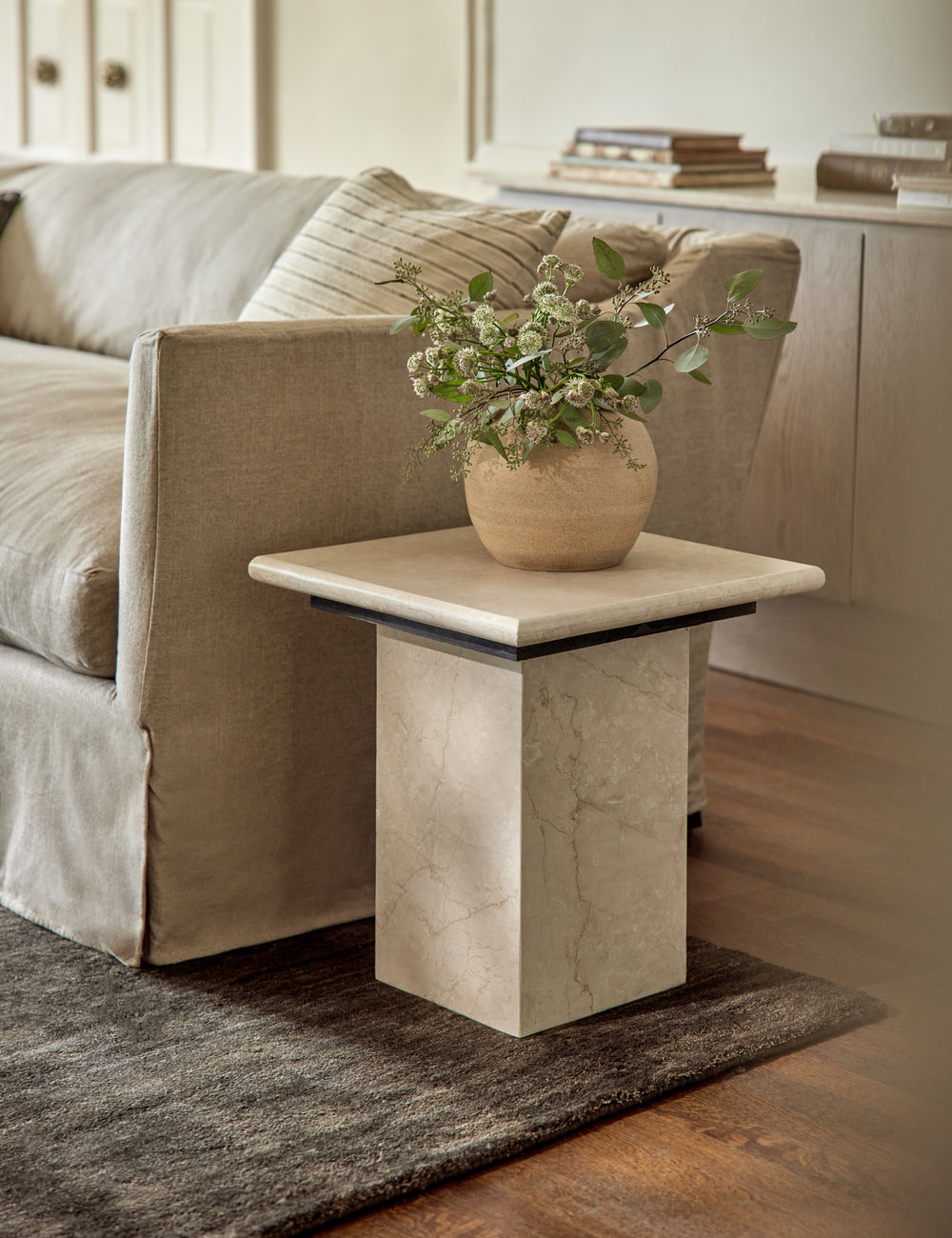 Leonel Solid Marble Side Table