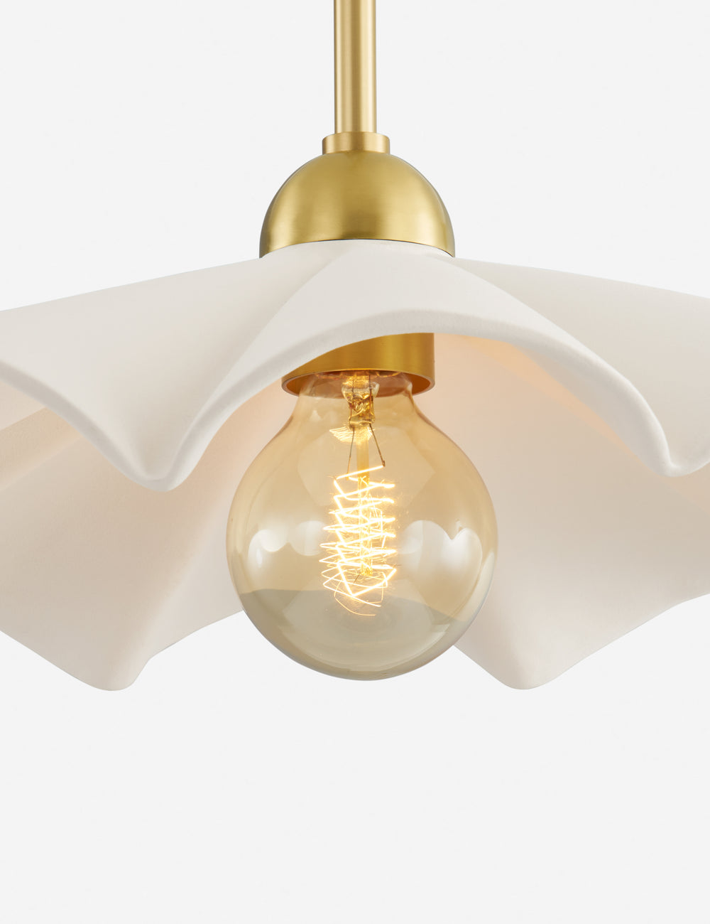 Heidi Ceramic Ruffle + Brass Pendant Light