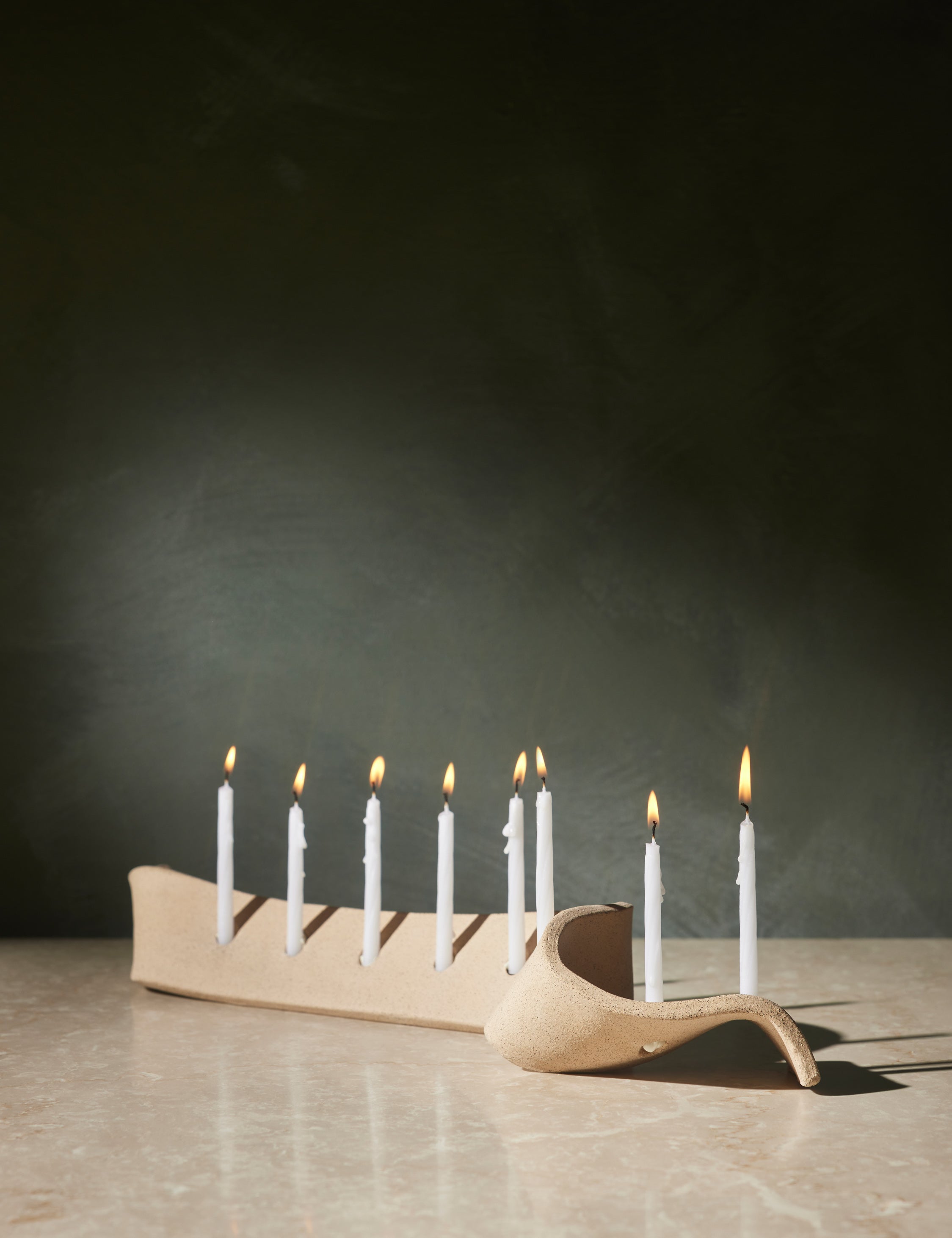Swey Stoneware Ceramic Menorah by SIN