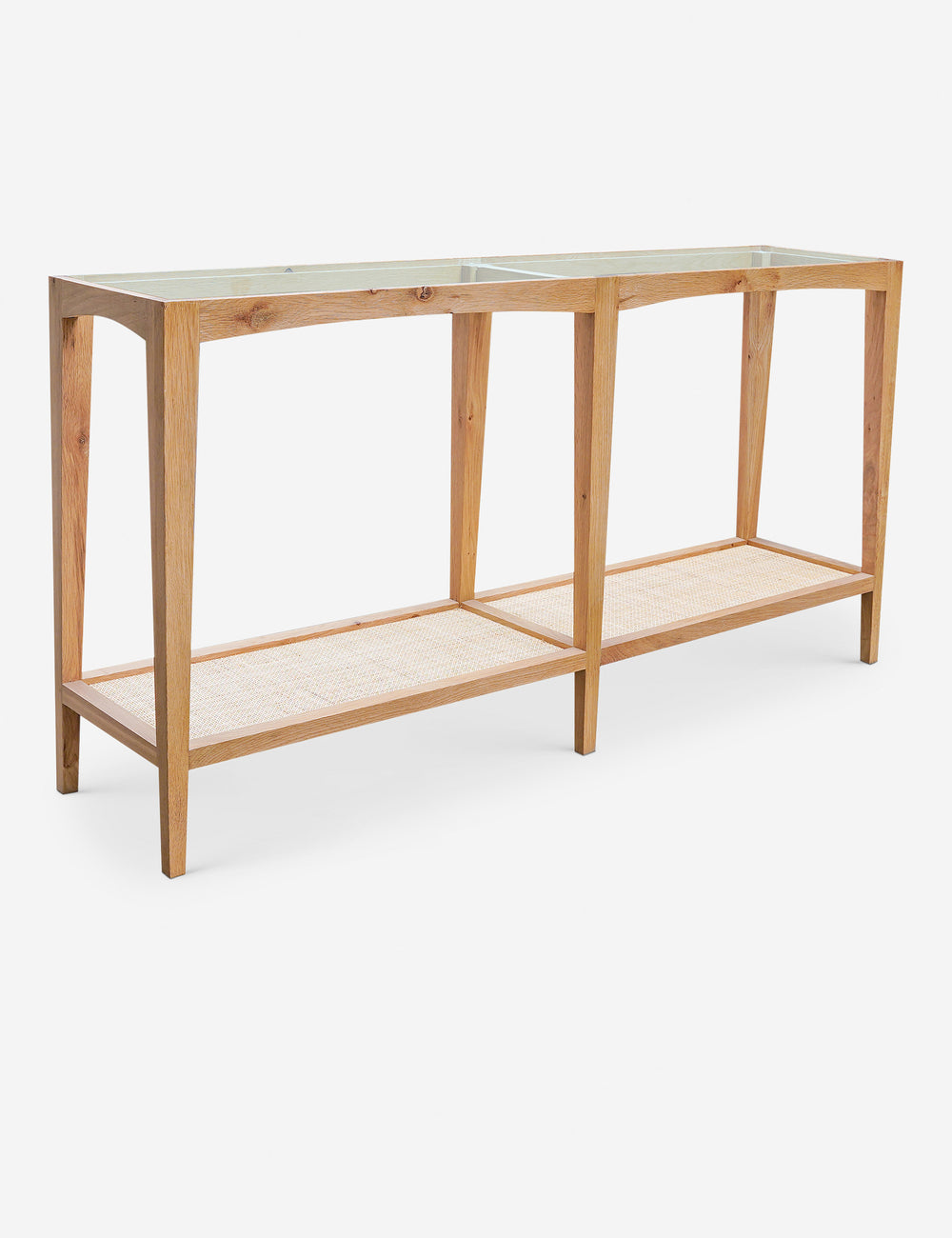 Cohen Oak + Cane Console Table