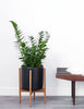 Ceramic Planter Pot + Teak Stand by LBE Design