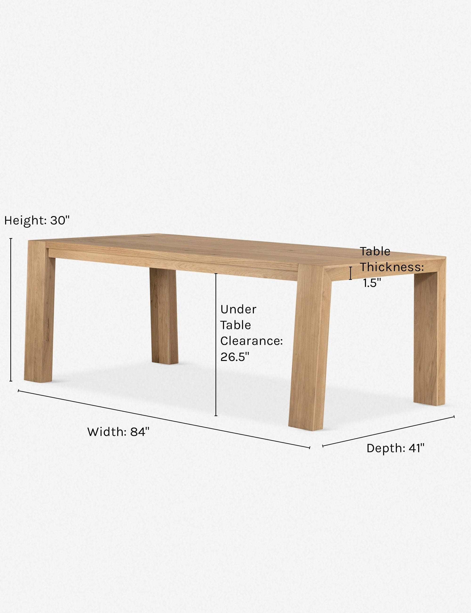 Inez Rectangular Oak Dining Table