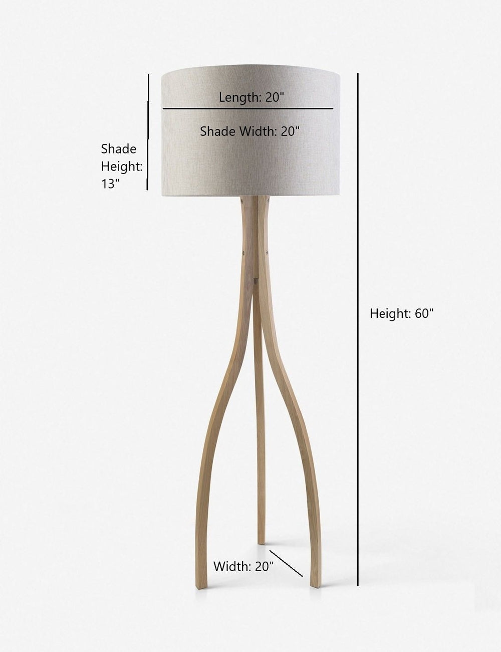 Lewis Wishbone Modern Wooden Floor Lamp