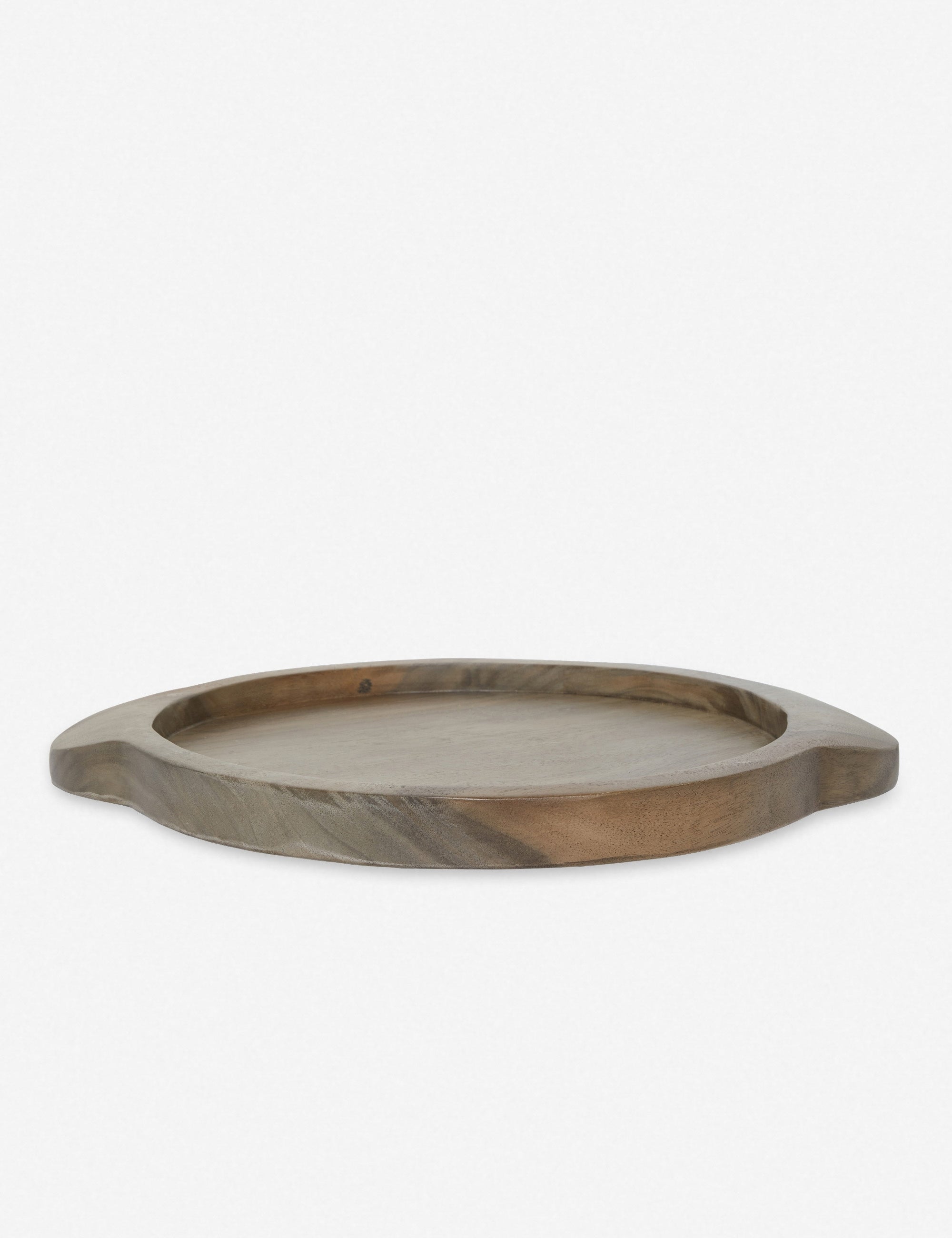 Lylah Decorative Round Wooden Coffee Table Tray