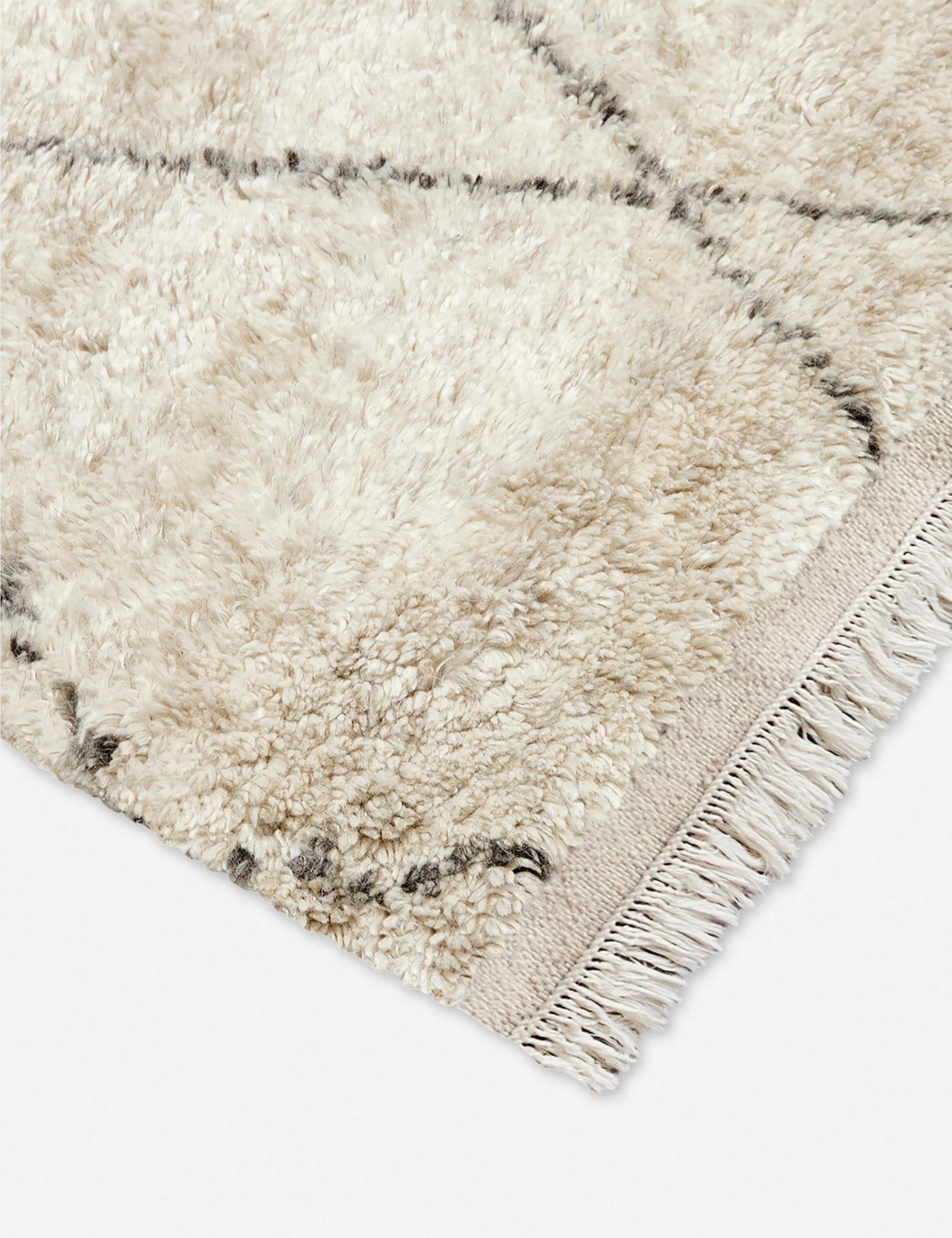 Ferra Hand-Knotted Wool-Blend Moroccan Style Shag Rug